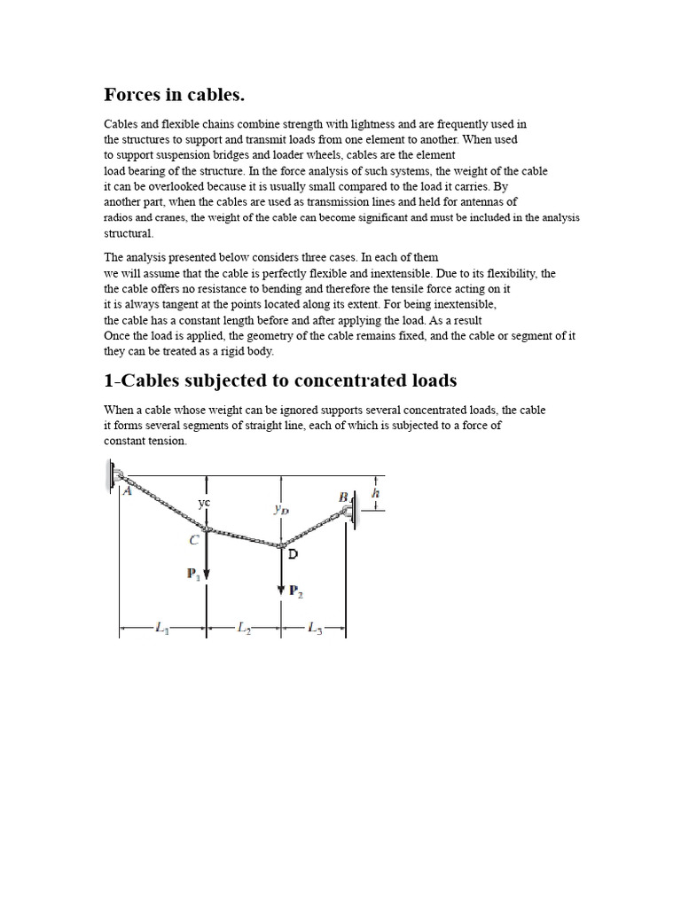 Forces in Cables | PDF | Force | Tension (Physics)