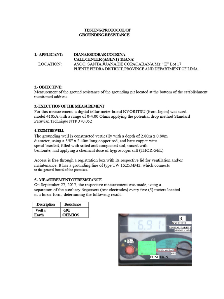 Grounding Protocol Ground Pit | PDF | Electricity