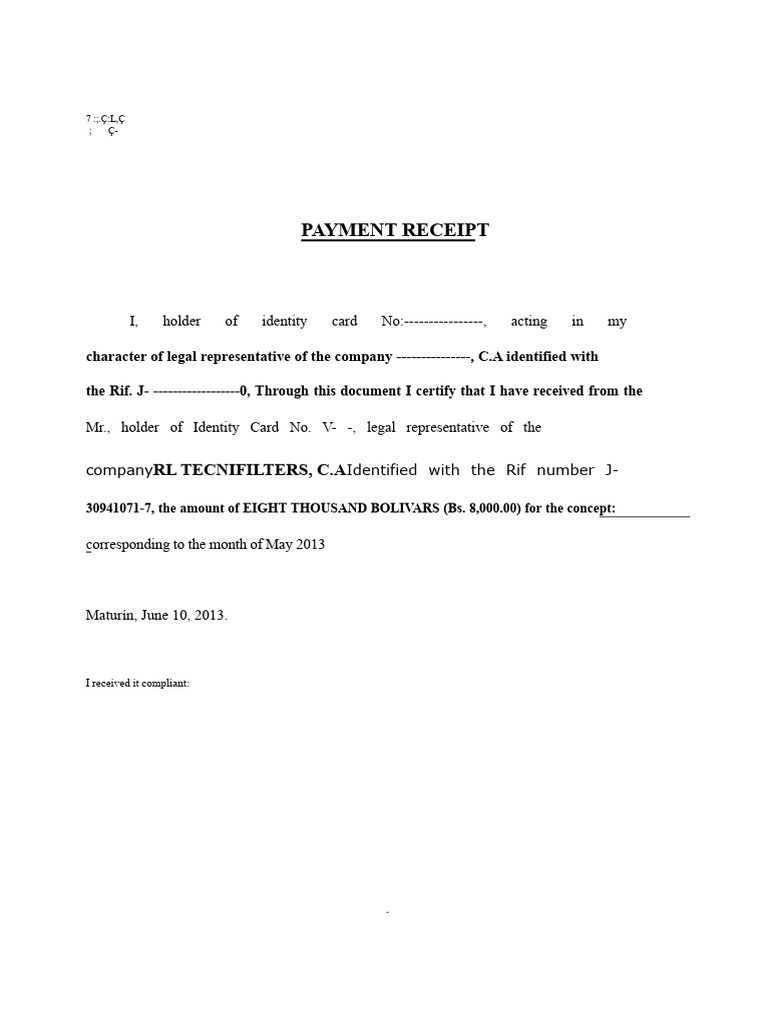 Payment Receipt for May 2013 | PDF