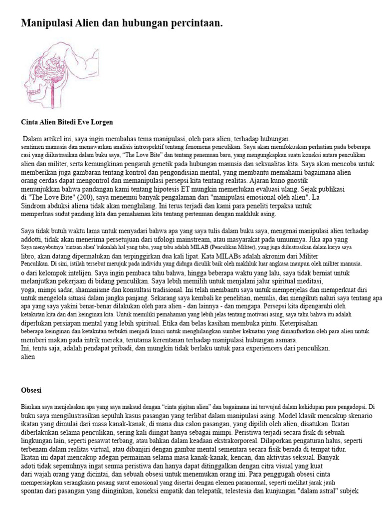 Manipulasi Alien Dan Hubungan Emosional Cuplikan Dari Alien Love Bite Oleh Eve Lorgen | PDF