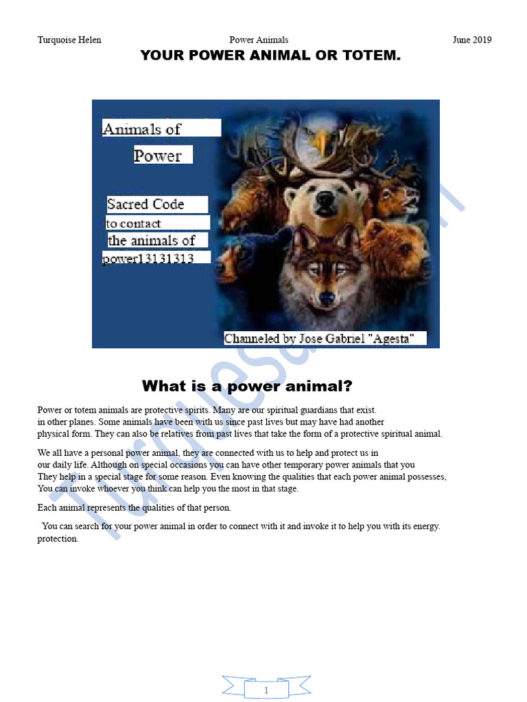 Discover Your Power Animal Guide | PDF | Wisdom | Reincarnation