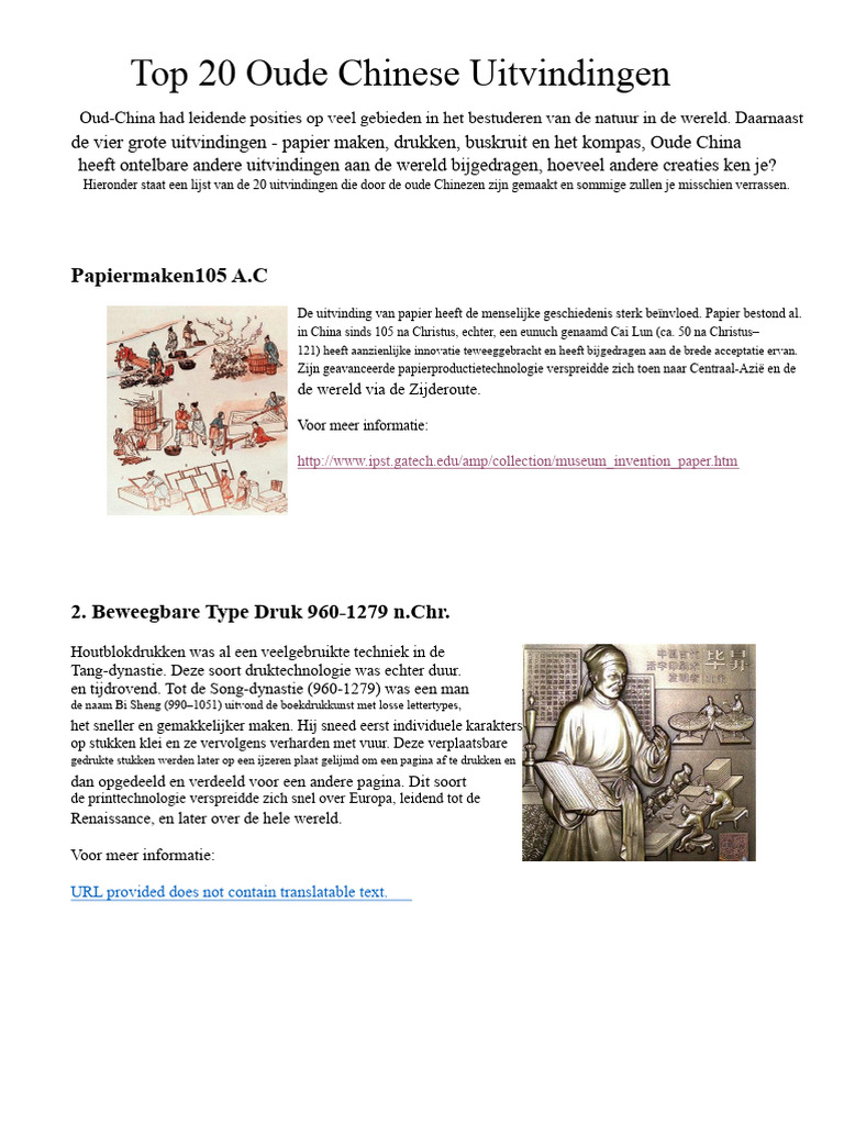 Chinese Uitvindingen Artikel | PDF