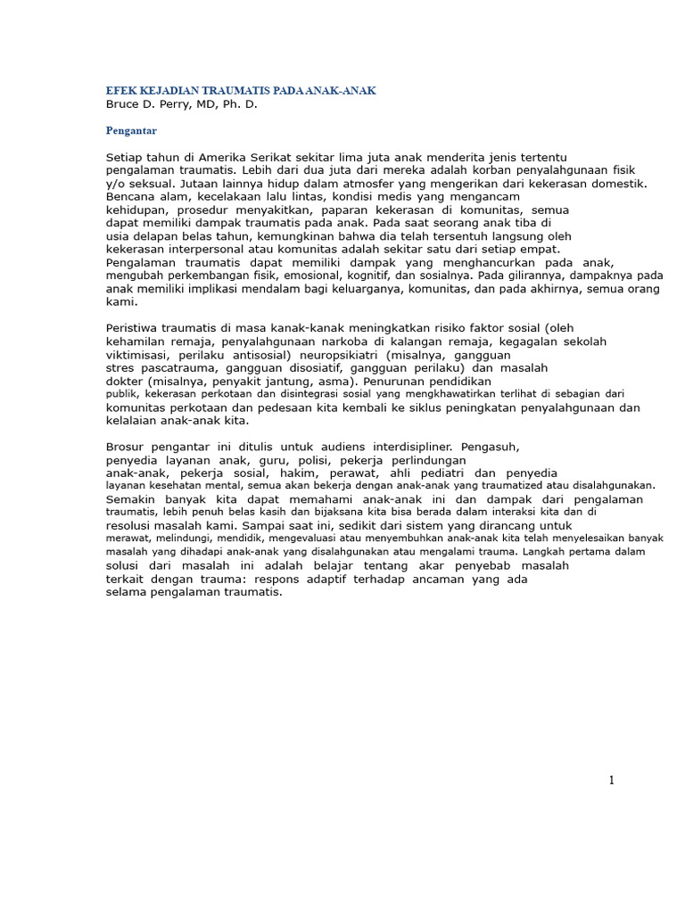 Trauma - Bruce Perry | PDF