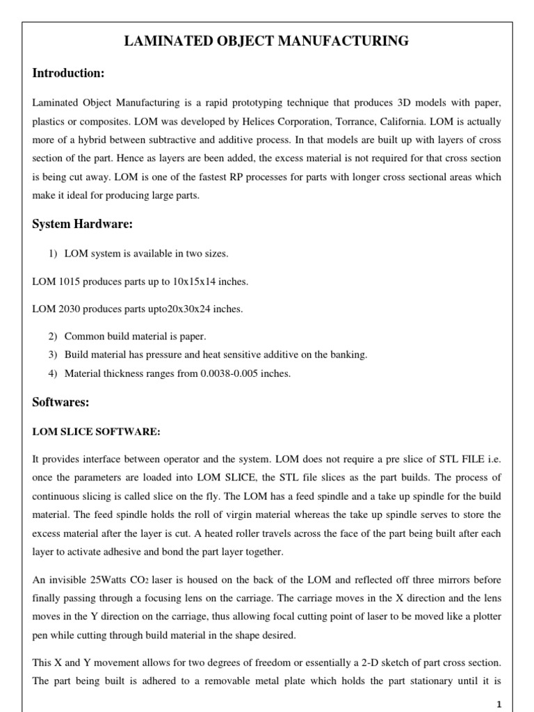 Laminated Object Manufacturing | PDF | Laser | Lamination