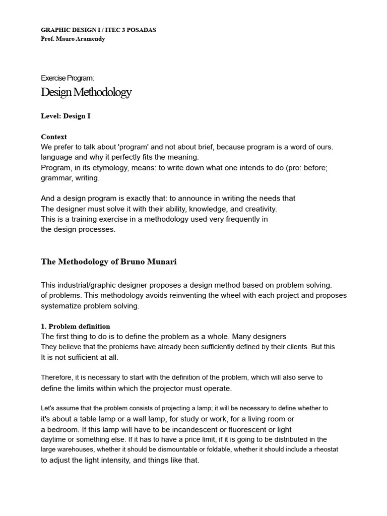 Bruno Munari's Design Methodology | PDF | Methodology | Creativity
