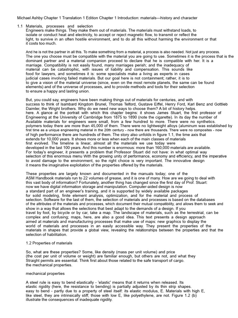 Michael Ashby Chapter 1 Translation 1 Edition 1 | PDF | Deformation ...