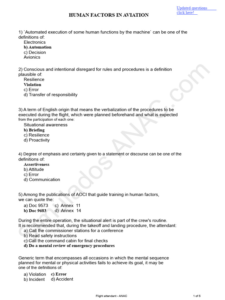 Flight Commissioner - Human Factors | PDF | Situation Awareness | Motivational