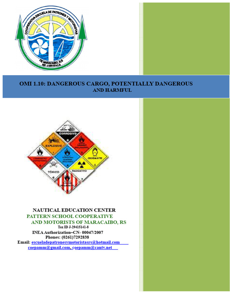 OMI Model Course 1.10: Hazardous Cargo Training | PDF | Dangerous Goods ...
