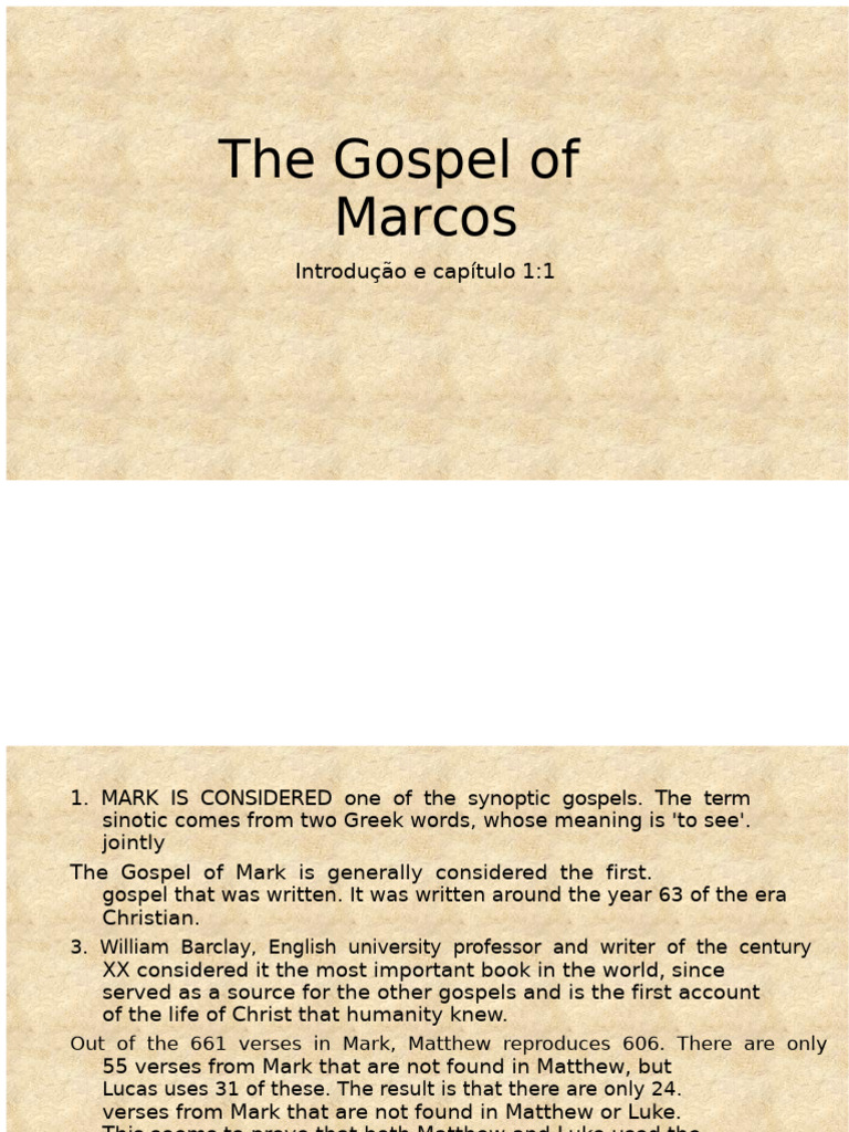 The Gospel of Mark.ppt | PDF | Gospel Of Mark | Jesus