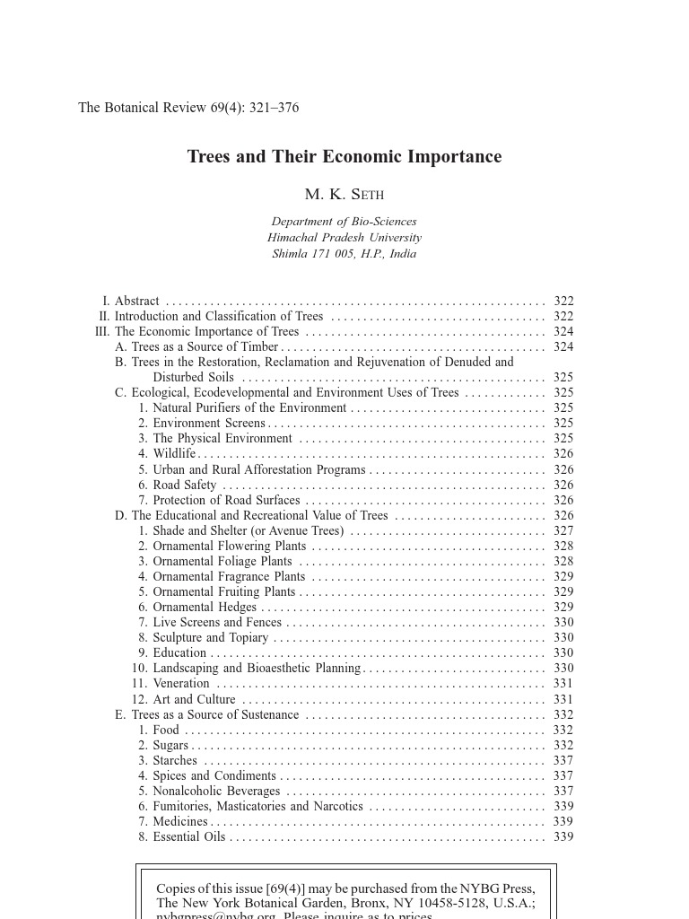Economic Value of Trees | PDF | Trees | Fruit