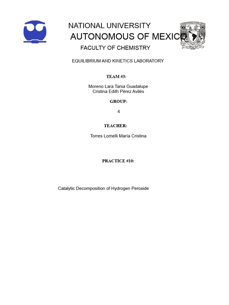 practice 10 | PDF | Catalysis | Chemical Reactions