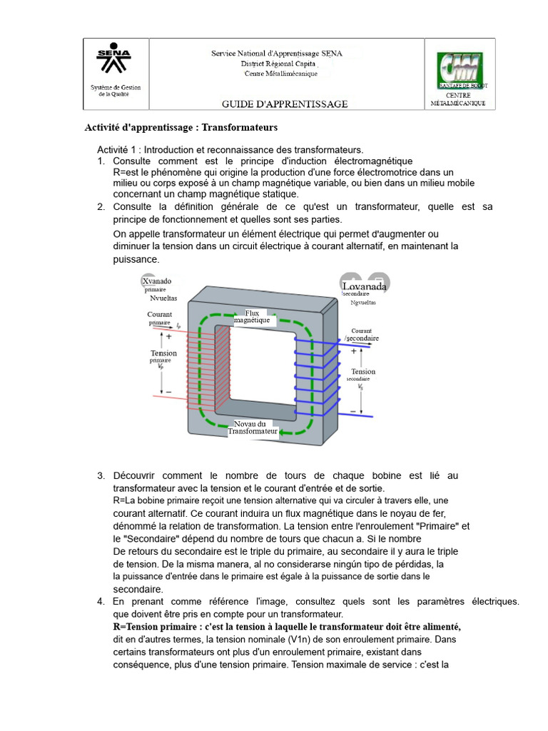 Introduction aux Transformateurs Électriques | PDF | Transformateur ...