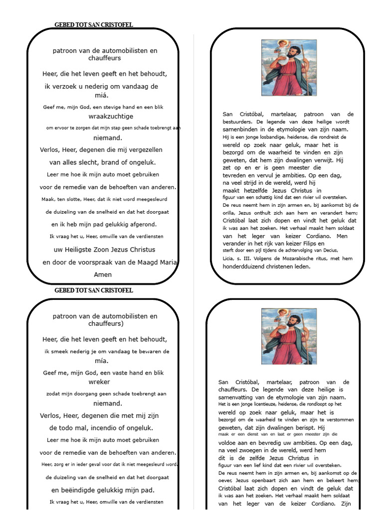 Gebed Tot Sint Christoffel - Kopie | PDF