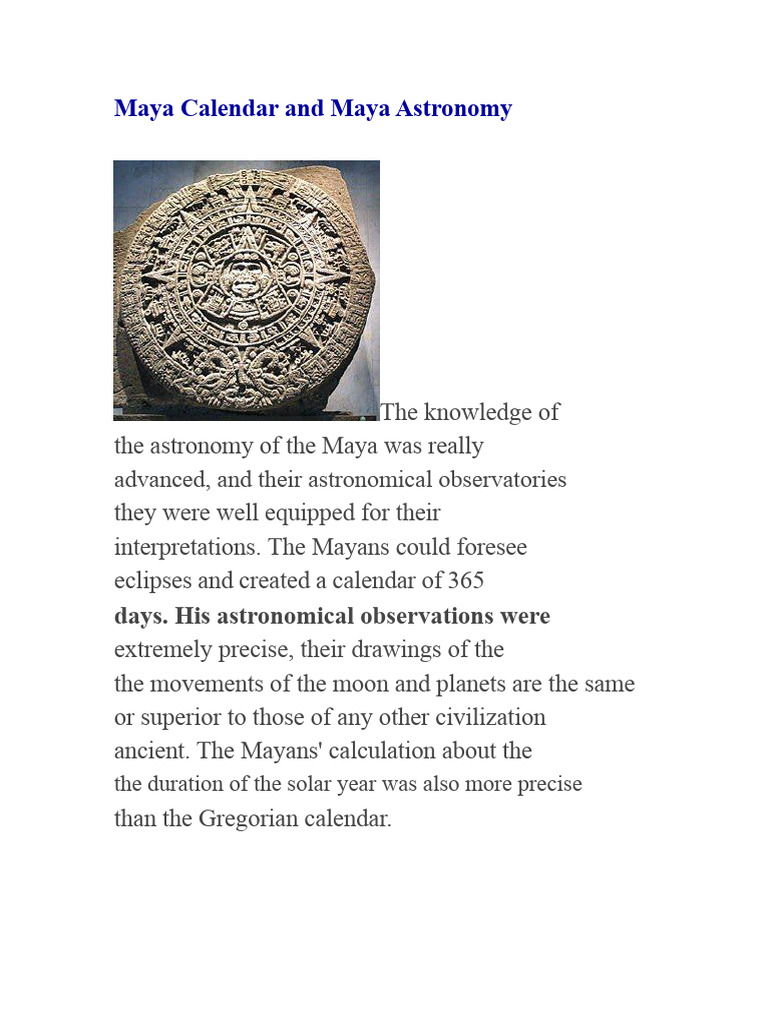 Maya Calendar and Maya Astronomy | PDF