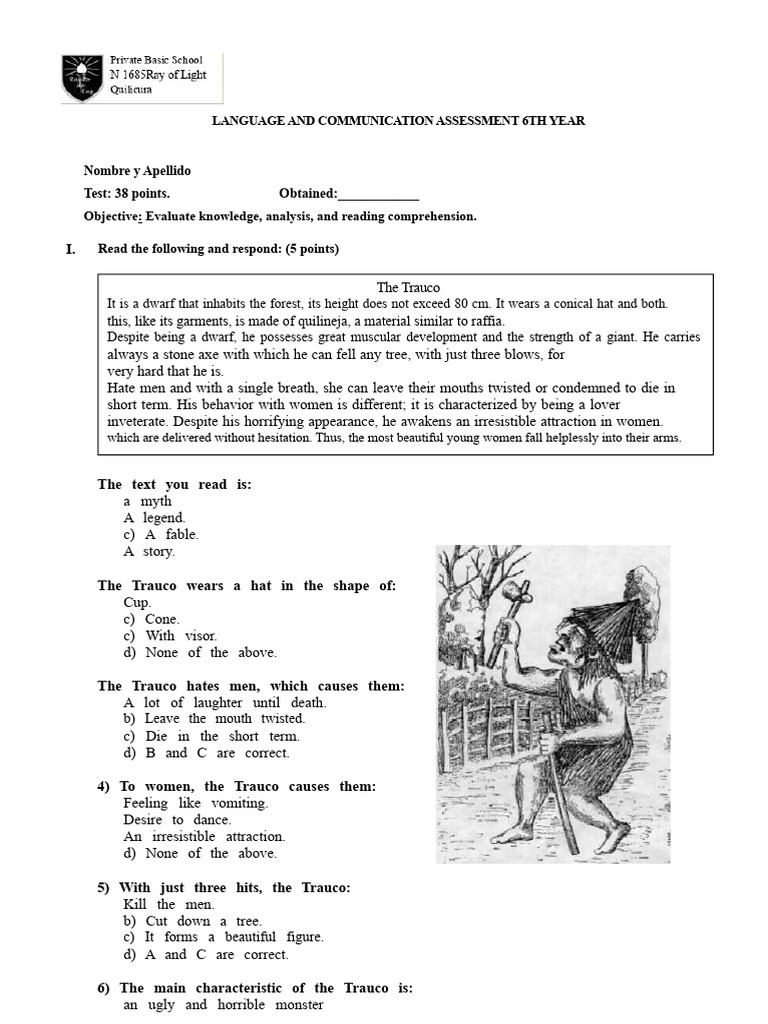 6th grade test on myths and legends | PDF | Conquistador