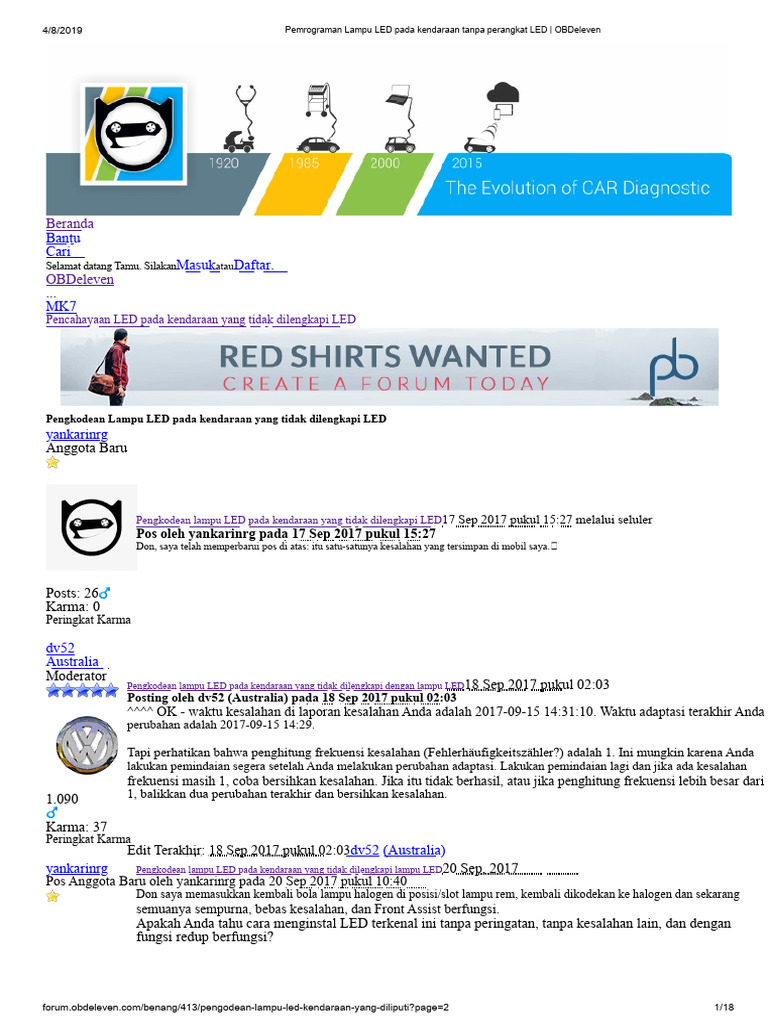 Pengkodean Lampu LED Pada Kendaraan Yang Tidak Dilengkapi Dengan LED - OBDeleven | PDF