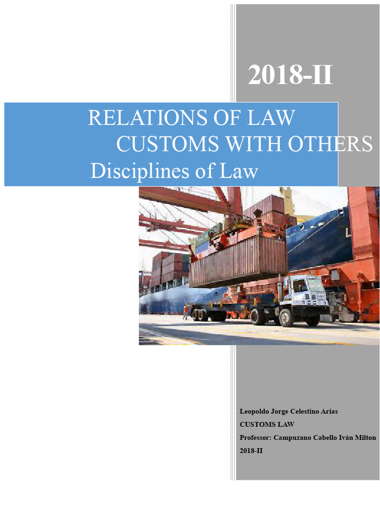 Relationship of Customs Law With Other Disciplines. Leopoldo | PDF ...