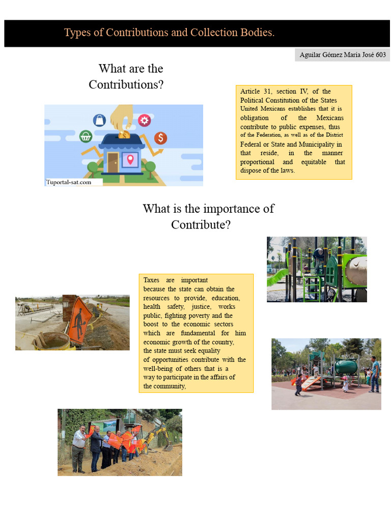 Infographic of Types of Contributions and Collection Bodies - Aguilar ...