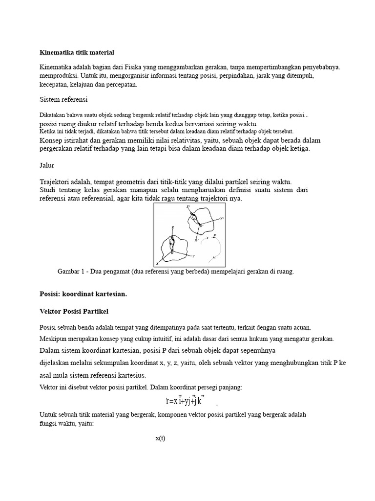 Kinematika Titik Material dan Gerakan | PDF