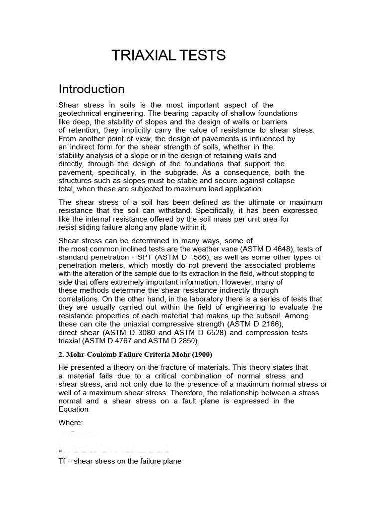 Triaxial Tests for Soil Shear Strength | PDF | Stress (Mechanics ...