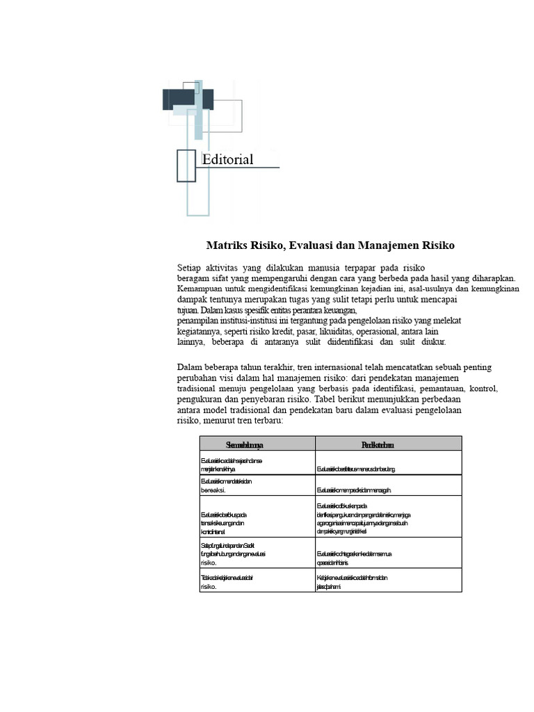 Manajemen Risiko - Matriks Risiko | PDF