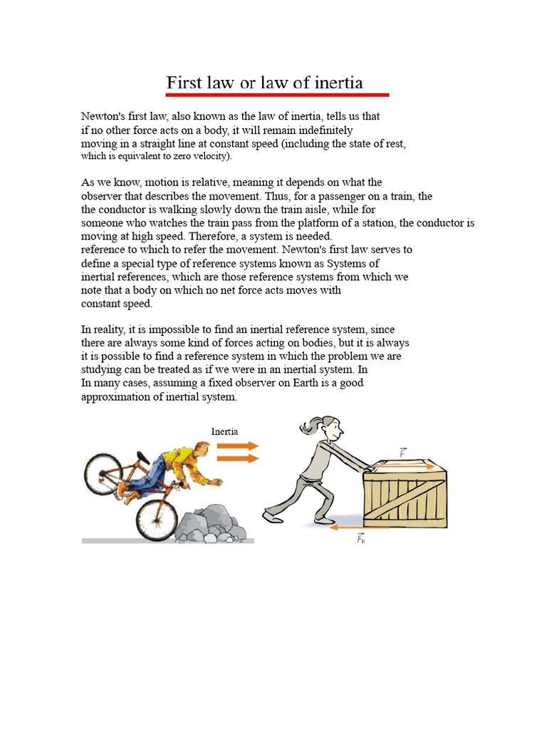 The First Law of Newton | PDF | Force | Newton's Laws Of Motion
