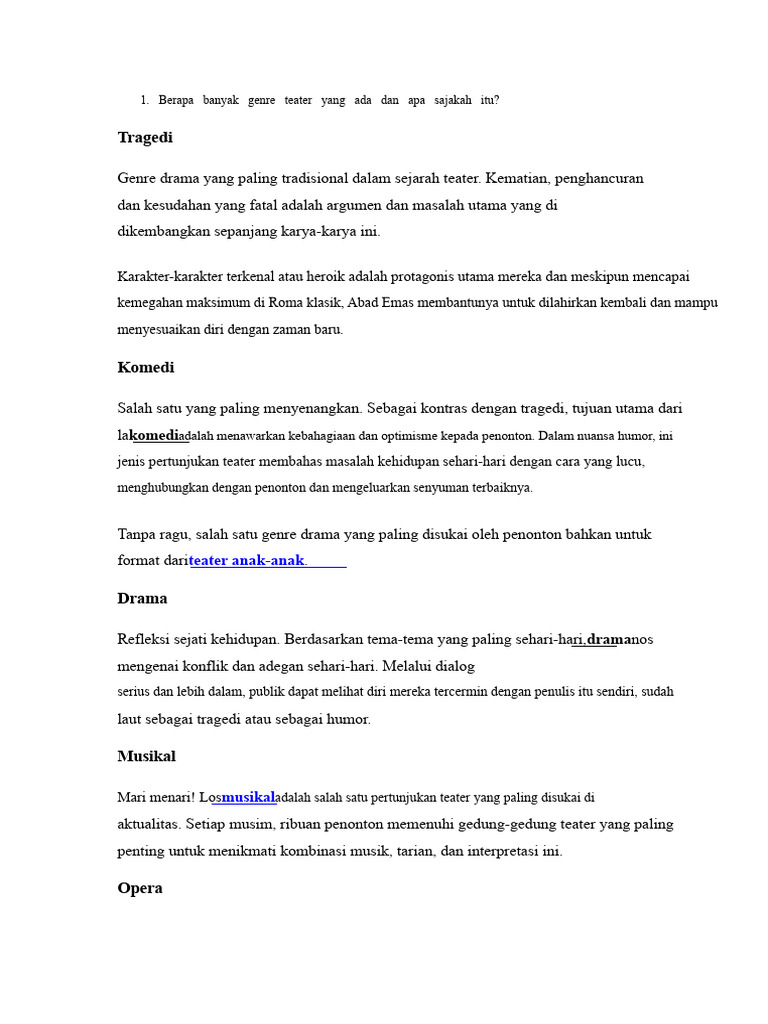 ADA BERAPA JENIS TEATER? | PDF