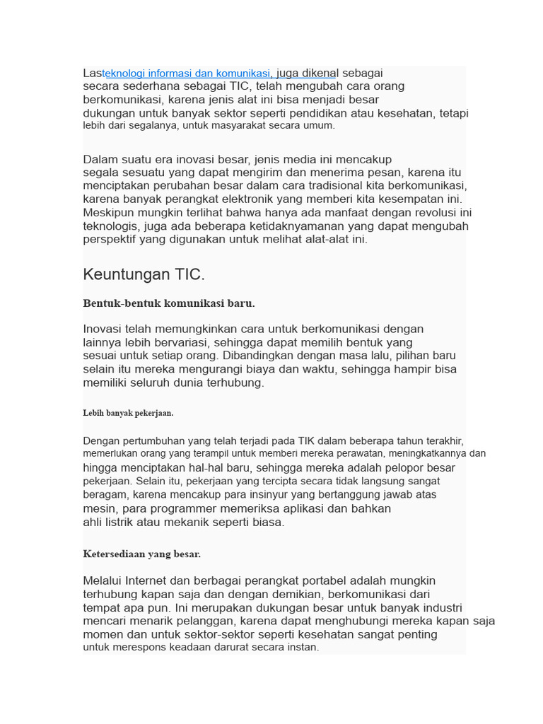 10 Keuntungan Dan Kerugian Teknologi Informasi Dan Komunikasi | PDF
