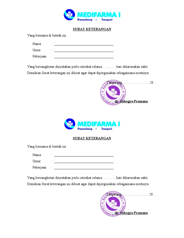 Surat Dokter - Perumperindo.co.id