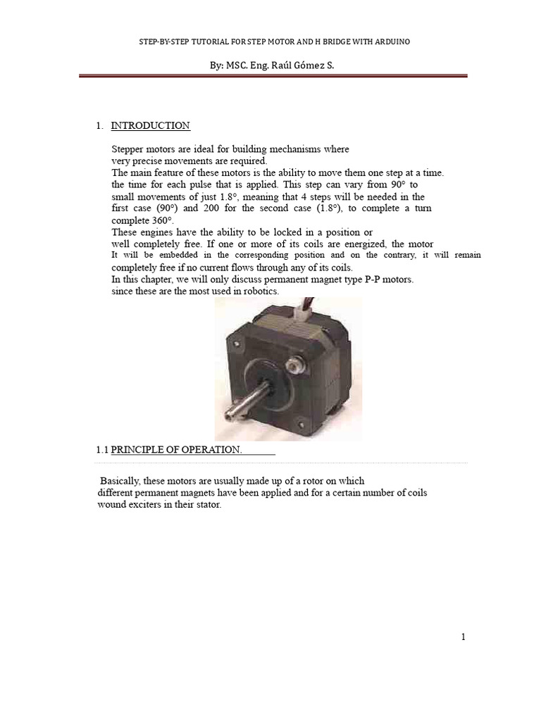 Control Stepper Motors with H Bridge | PDF | Electric Motor ...