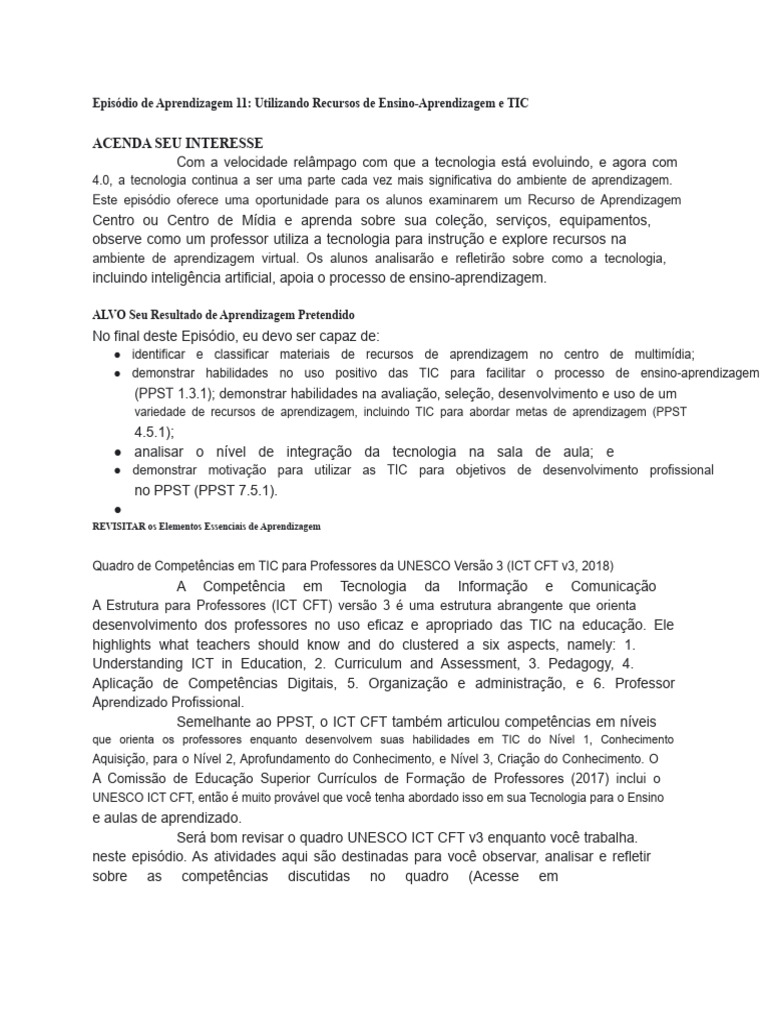 NEIL JOSHUA ALMARIO - Episódio de Aprendizagem 11: Utilizando Recursos de Ensino-Aprendizagem e ...