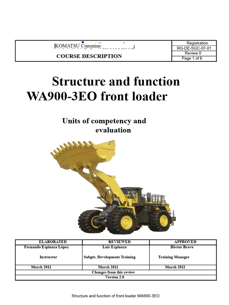 WA900-3EO Front Loader Course Guide | PDF | Manual Transmission | System