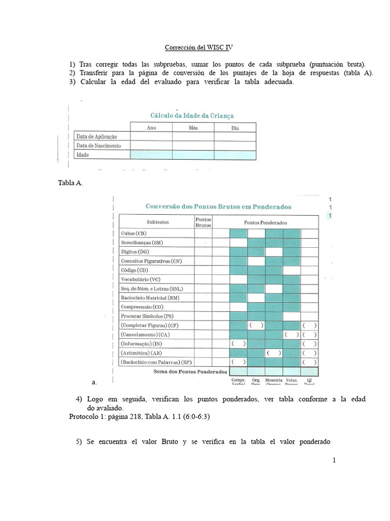 Guía de Corrección del WISC IV | PDF | Inteligencia | Procesos mentales