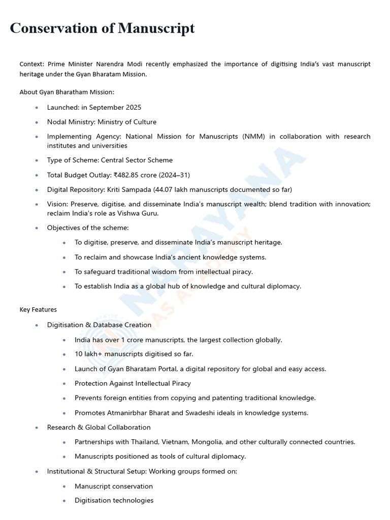 Conservation of Manuscript | PDF