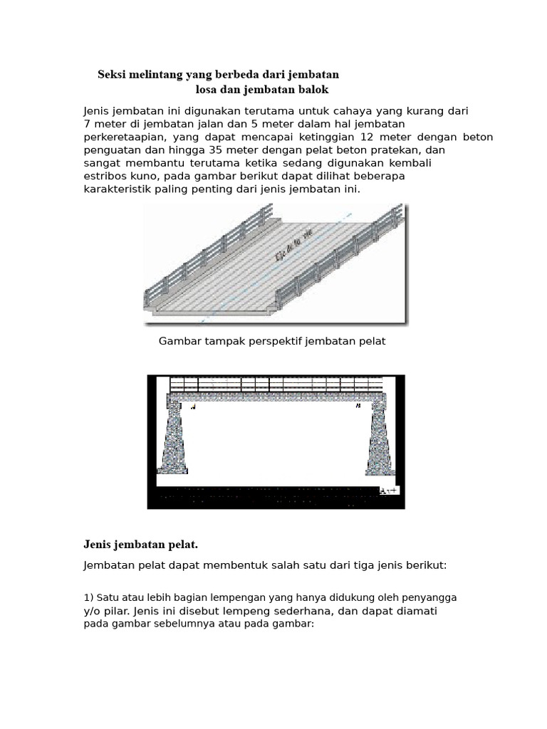 Jenis dan Karakteristik Jembatan Pelat | PDF