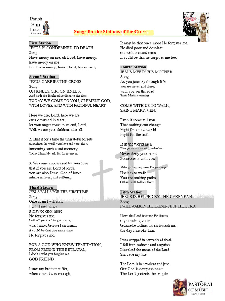Songs for the Stations of the Cross | PDF | Jesus | Mercy