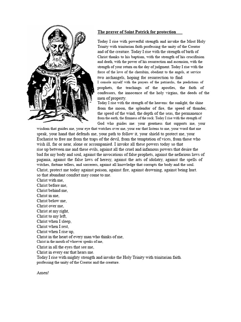 Saint Patrick's Prayer for Protection | PDF | Trinity | Angel