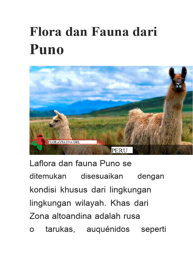 Flora Dan Fauna Puno | PDF