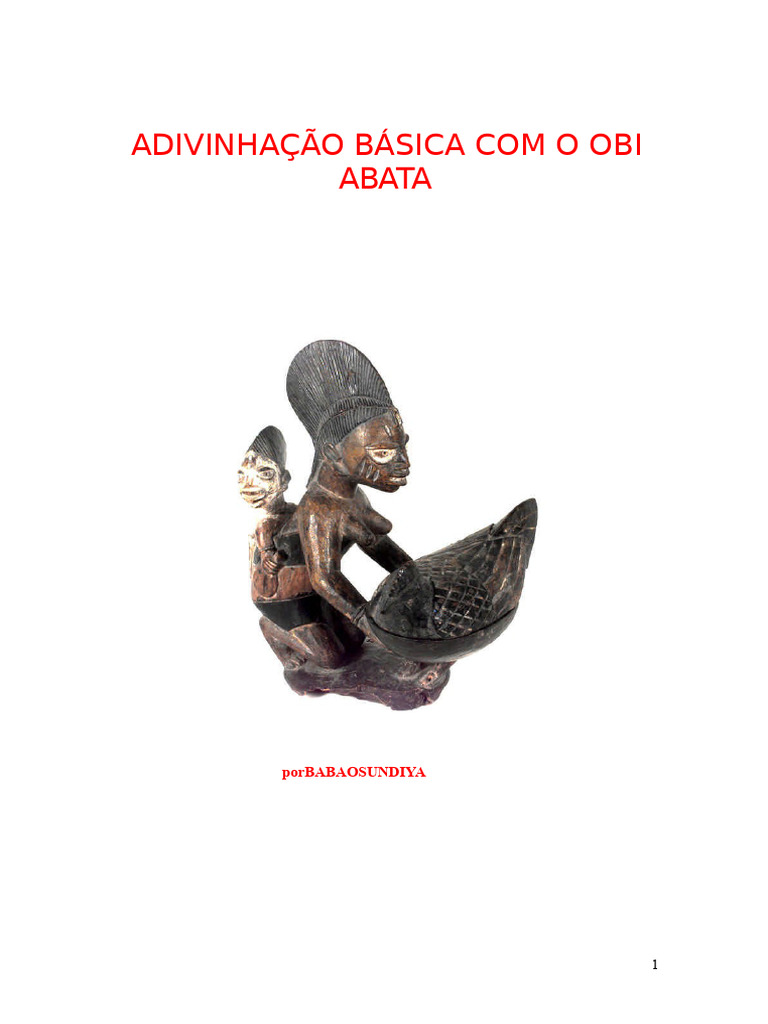 Adivinhação com Obi Abata: Guia Básico | PDF | Oráculo | Comunicação