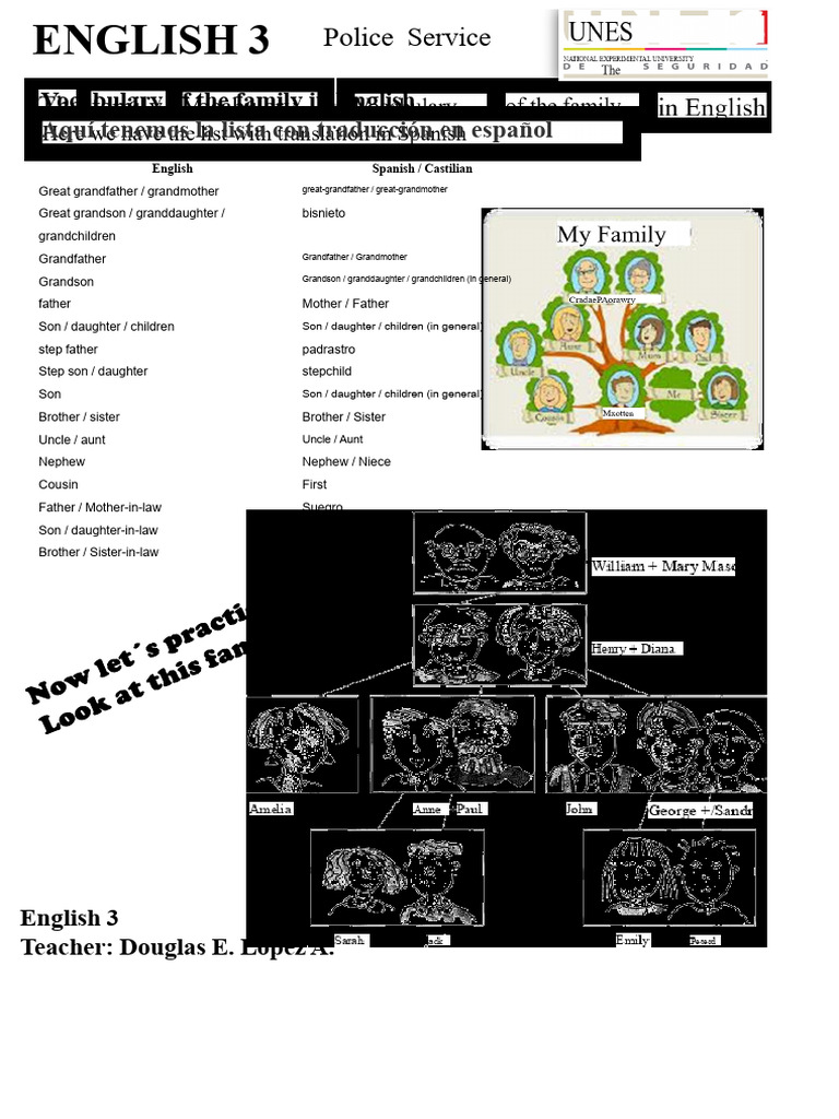 Family Vocabulary in English and Spanish | PDF