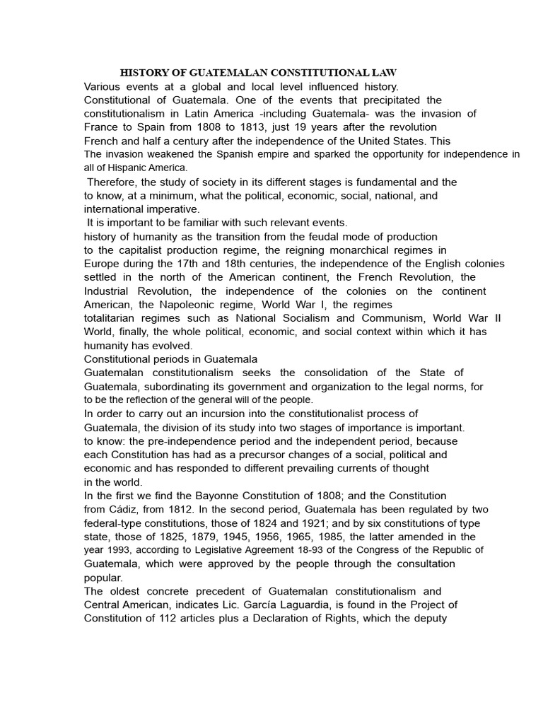 History of Guatemalan Constitutional Law | PDF | Political Science ...