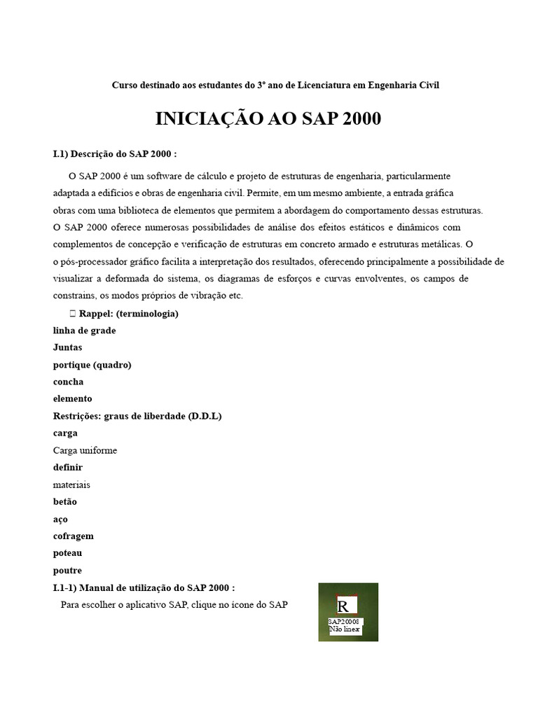 curso_sap2000_3lgc | PDF | Janela (informática) | Análise estrutural