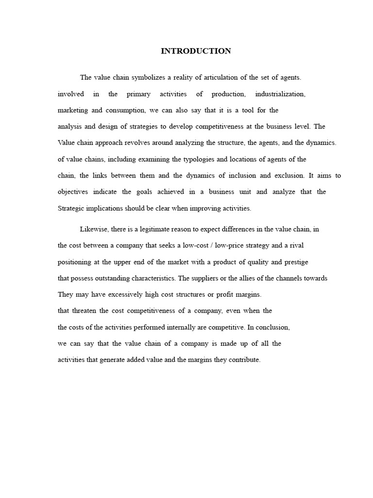 Value Chain Analysis | PDF | Competitive Advantage | Marketing