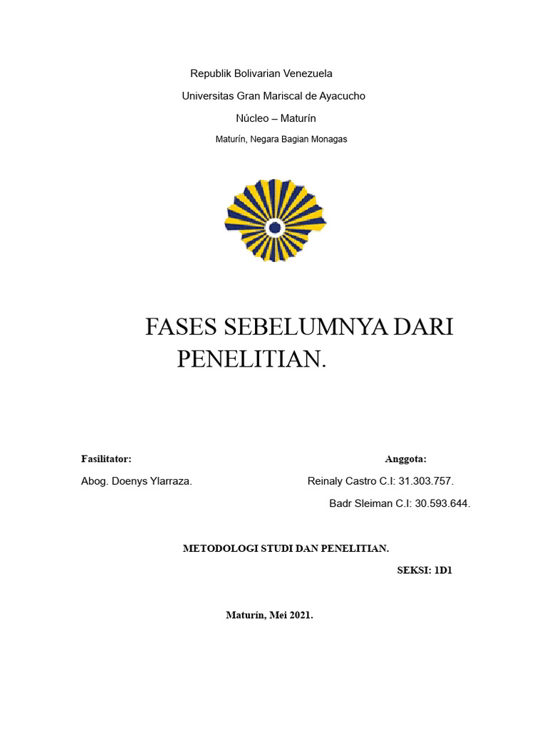 Fase-Fase Awal Penelitian..... Metodologi. | PDF