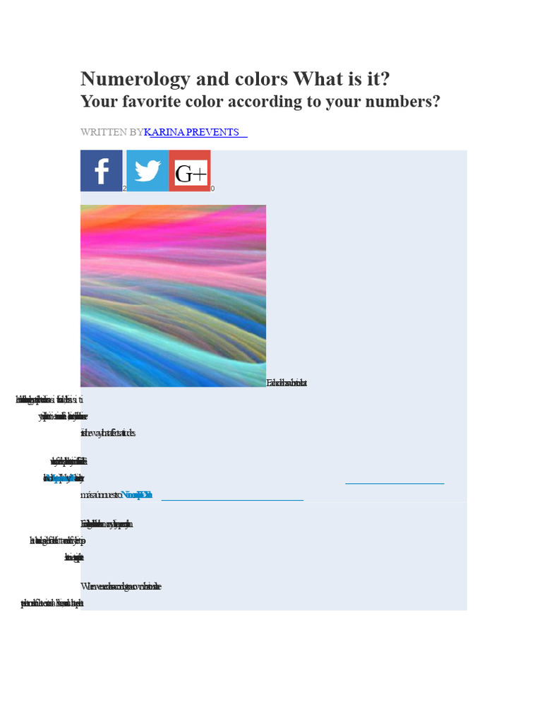 Numerology and Colors | PDF