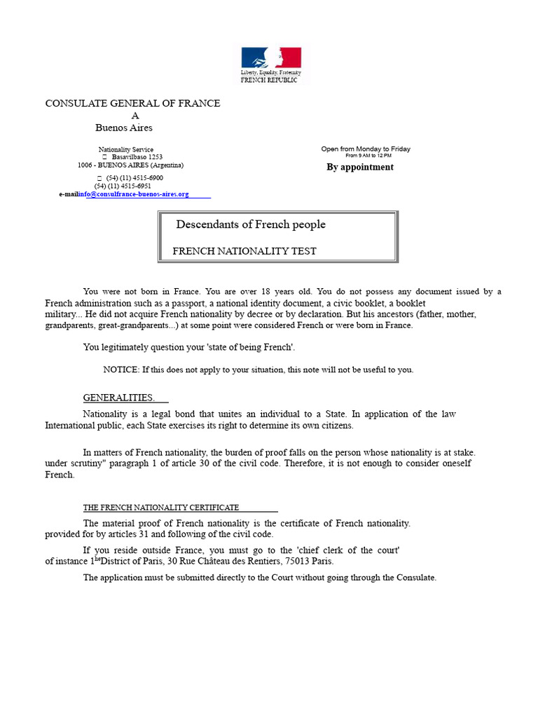 Descendants of French People | PDF | Nationality | Birth Certificate