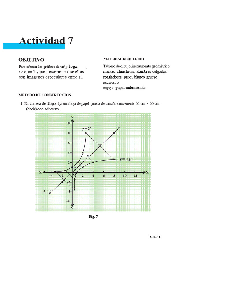 Gráfica de Log X y A X | PDF | Matemáticas | Geometría