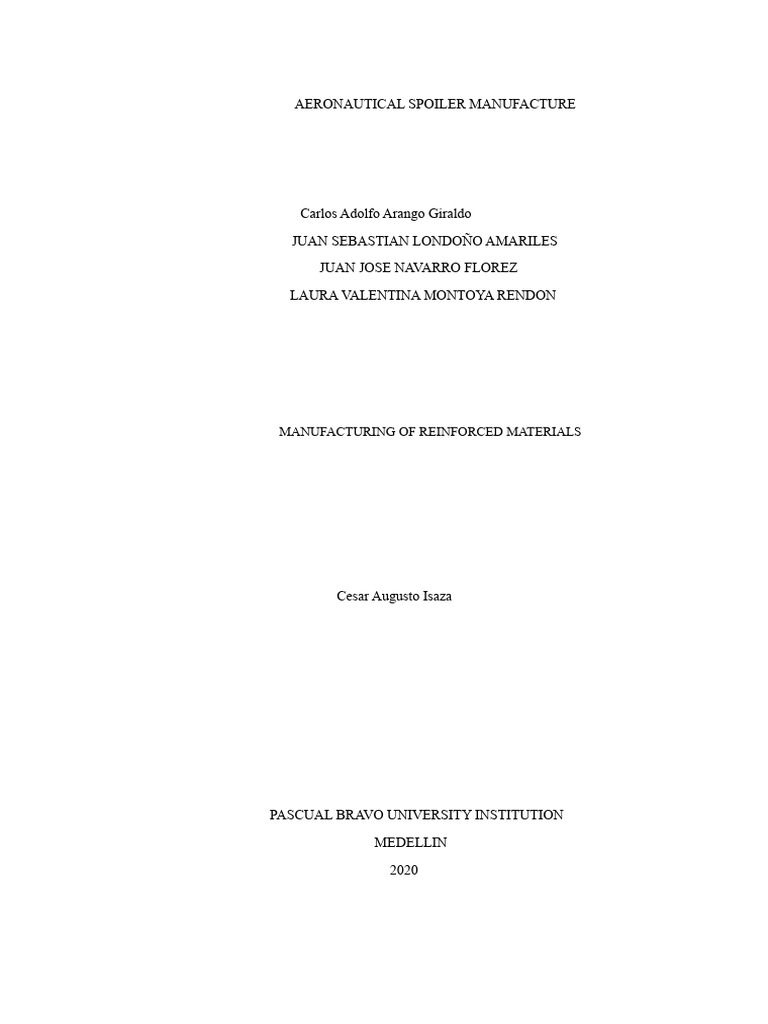 Aeronautical Spoiler Manufacturing Process | PDF | Aileron | Composite ...