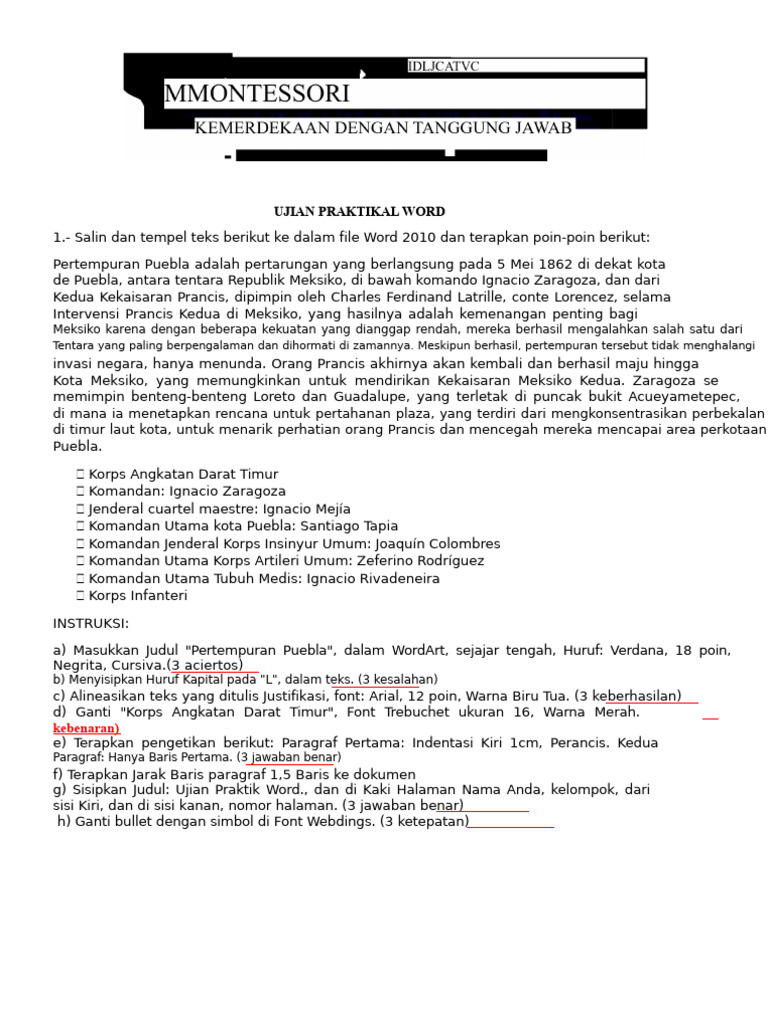 Ujian Praktis Word | PDF