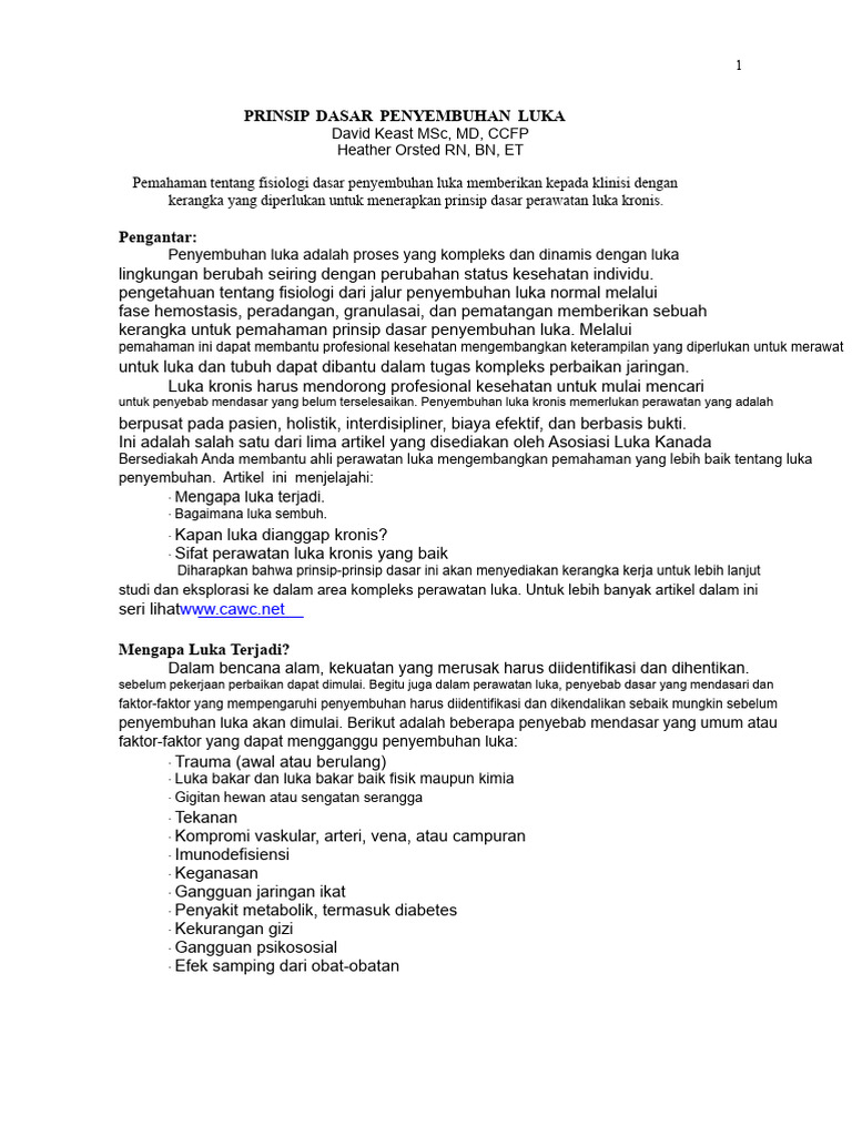 Prinsip Penyembuhan Luka | PDF